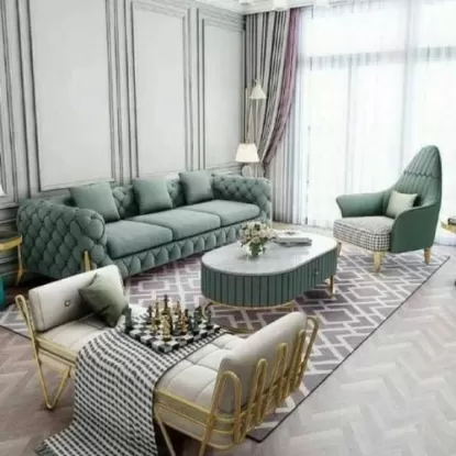 Buy Stylish Modern Round Table Sofa Set in Delhi | SKF Decor Pvt. Ltd
